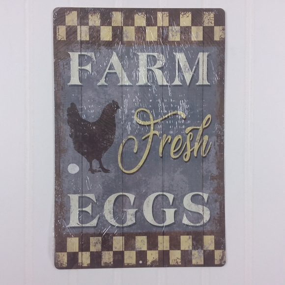Wall Decor | Farm Fresh Eggs Chicken Alum Sign Kitchen Diner Restaurant ...
